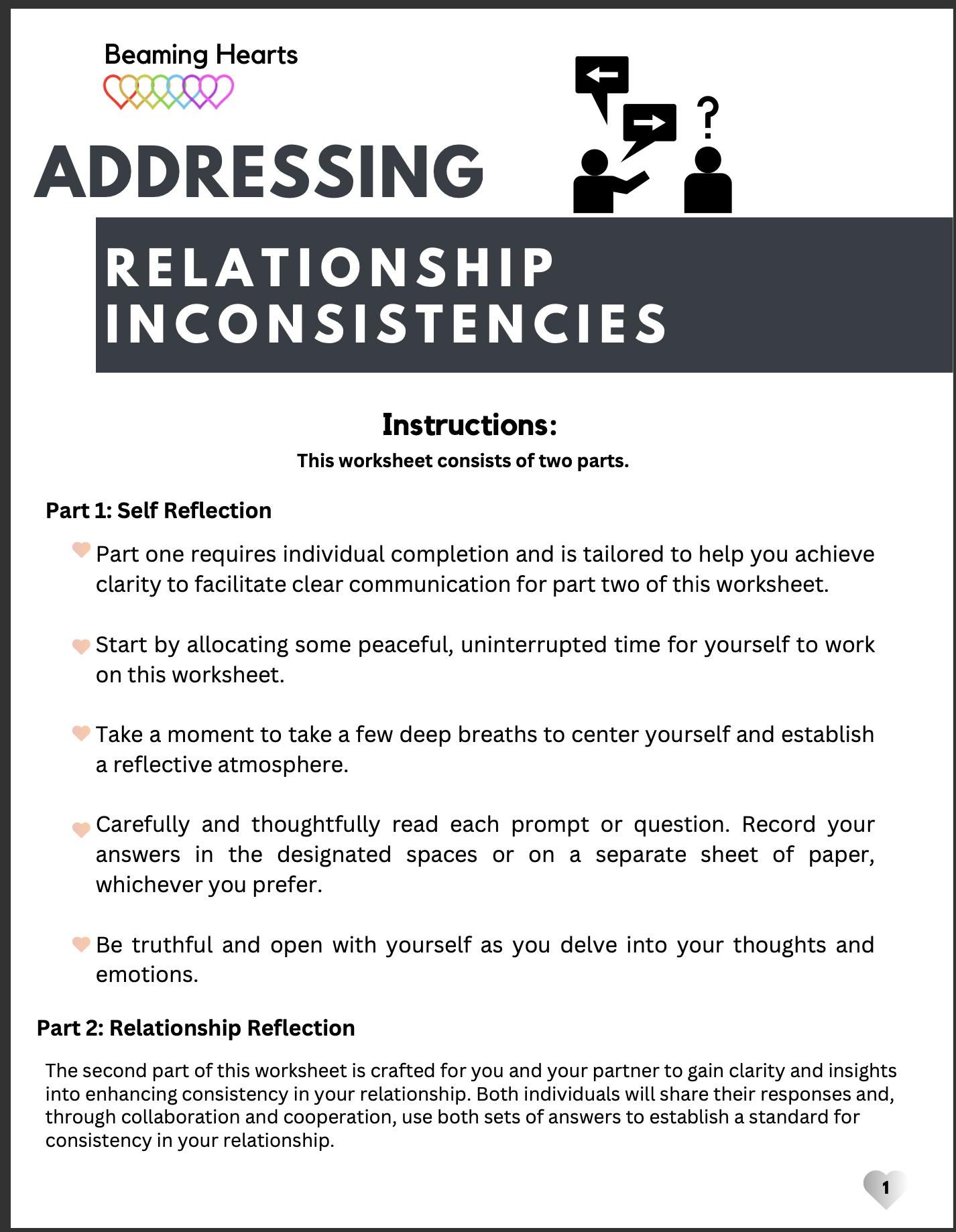 Addressing Relationship Inconsistencies — Beaming Hearts